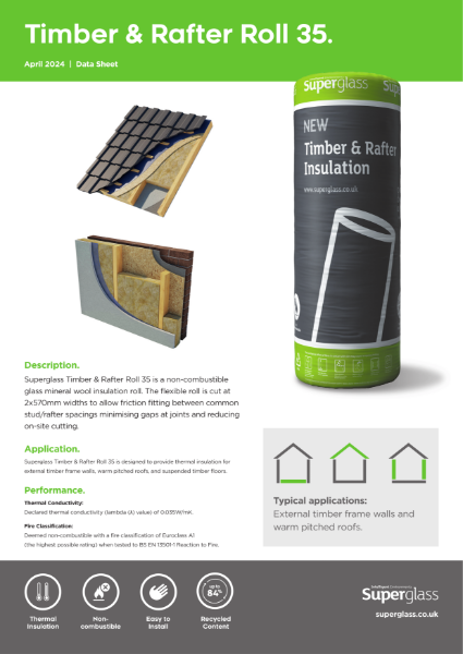 Superglass Timber & Rafter Roll 35 - Datasheet | NBS Source