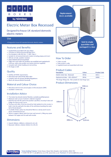 Electric Meter Box - Recessed | NBS Source