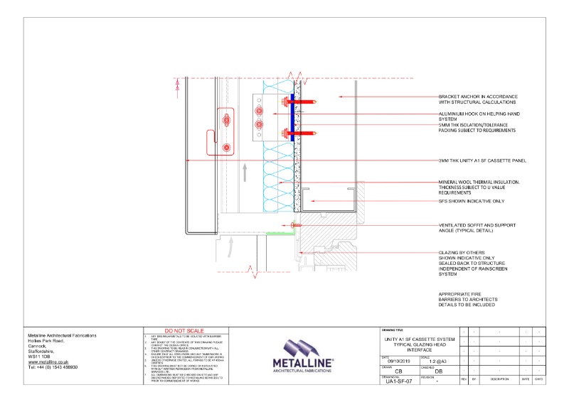 Unity A1 SF-07 Technical Drawing | Metalline Architectural Fabrications | NBS Source