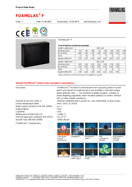 FOAMGLAS® TAPERED F (Slab) - Cellular Glass Insulation | FOAMGLAS® | NBS Source