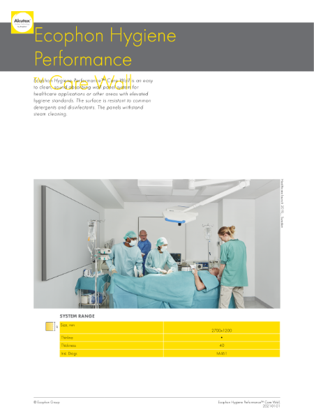 Ecophon Hygiene Performance Care Wall | NBS Source
