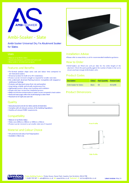 Ambi-Soaker - Slate Datasheet | Timloc Building Products | NBS Source