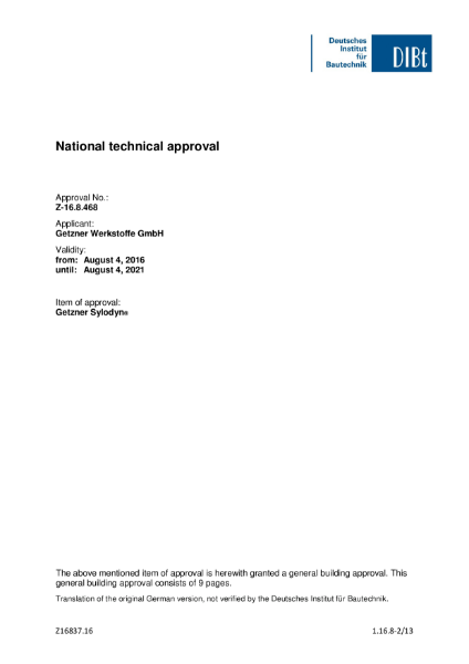 National Technical Approval (abZ) - Sylodyn | Total Vibration Solutions ...