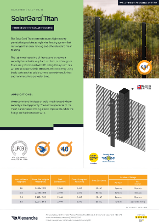 SolarGard Aurora A1/SR1 Datasheet | Alexandra Security Ltd | NBS Source