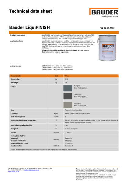 Bauder LiquiFINISH | Bauder Ltd | NBS Source