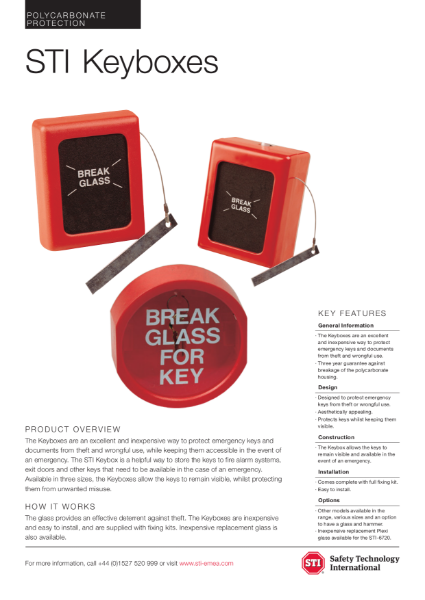 STI Keyboxes | Safety Technology International Ltd | NBS Source