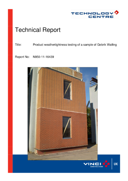 Gebrik Brick Cladding CWCT Certificate | Aquarian Cladding Systems Ltd ...