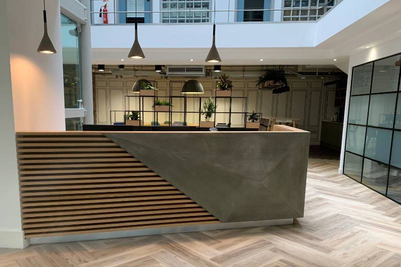 Concrete Reception Desks | LIVING CONCRETE LTD | NBS Source