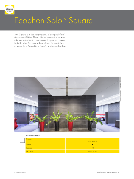 Ecophon Solo Square | Saint-Gobain Ecophon | NBS Source