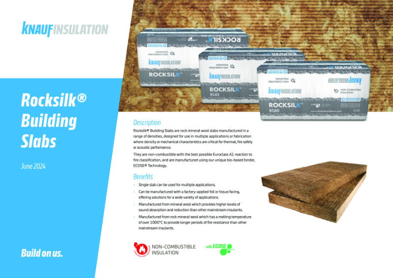 Knauf Insulation Rocksilk® RS Building Slabs - Product Datasheet | NBS ...