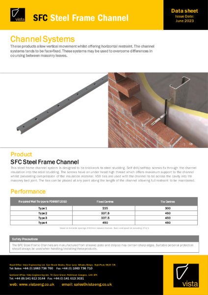 SFC Steel Framing Channel Data Sheet | NBS Source