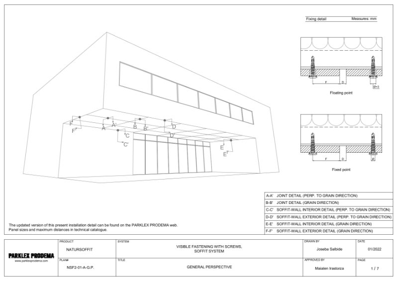 Installation details screw exposed system NATURSOFFIT | Parklex Prodema ... Installation details screw exposed system NATURSOFFIT | Parklex Prodema ...