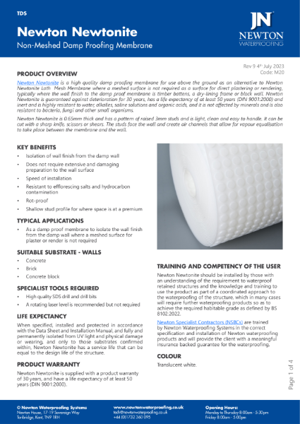 Newton Newtonite TDS | NBS Source