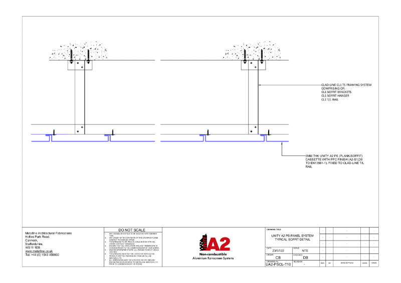Unity A2 PS-10 Soffit Detail Technical Drawing | Metalline ...