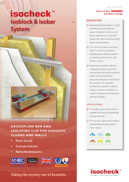 Isocheck Isoblock and Isobar - Acoustic decoupling system | Isomass Ltd ...