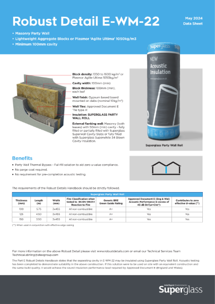Masonry Party Wall Robust Details Solutions | NBS Source