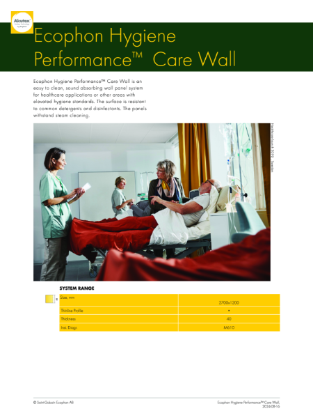 Ecophon Hygiene Performance Care Wall | NBS Source