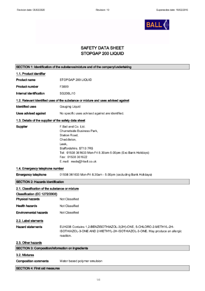Stopgap 200 Liquid SDS | NBS Source