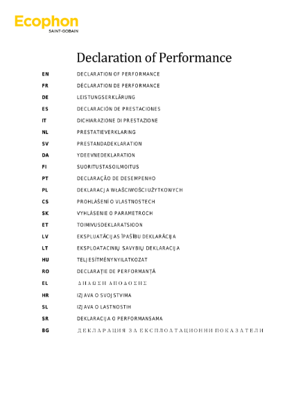 Declaration of Performance - Clipso Technical Fabrics | Saint-Gobain ...