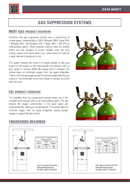 Inert Gas Suppression System | CEASEFIRE INDUSTRIES UK LTD | NBS Source