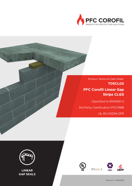 PFC Corofil Linear Gap Seal Strips CLGS - Datasheet | NBS Source