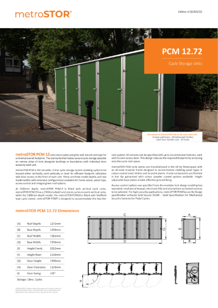 PCM 12.72 Data Sheets | urbanspec | NBS Source