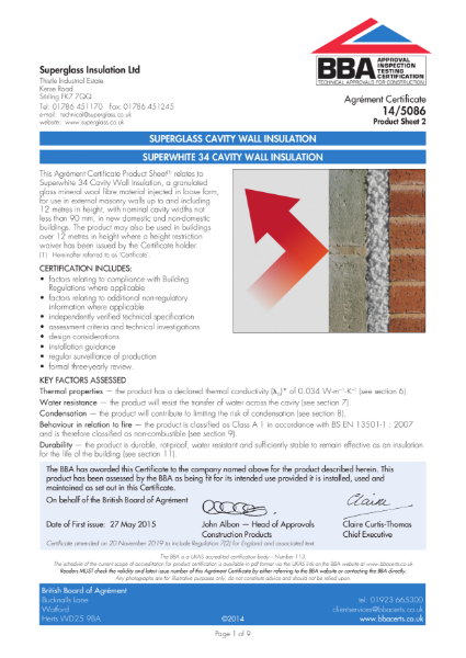 Superglass Cladding Mat 40 - Datasheet | NBS Source