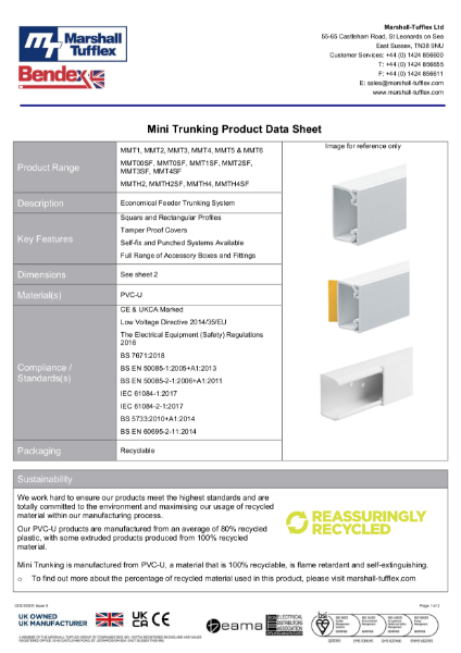 Mini PVC-U Product Data Sheet | NBS Source