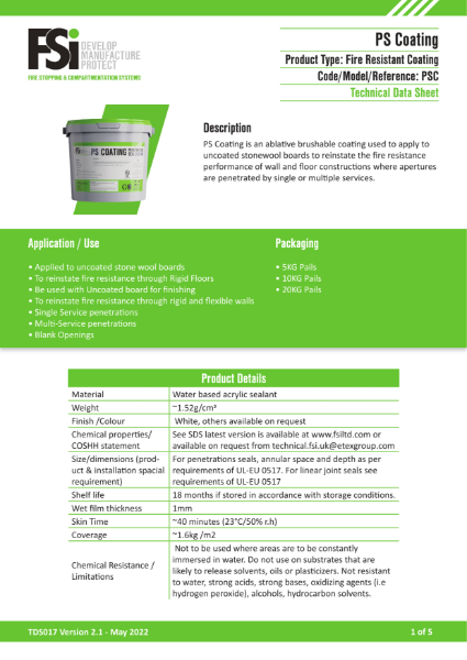 PS Coating - TDS | FSi Limited | NBS Source