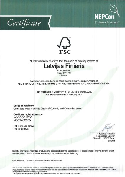 FSC Certificate | NBS Source