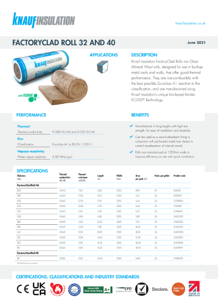 Knauf Duct Liner Data Sheet: Knauf Insulation Data Sheet – MQTBGW
