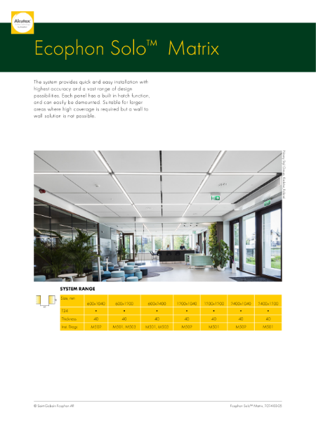 Data Sheet - Solo Matrix | NBS Source