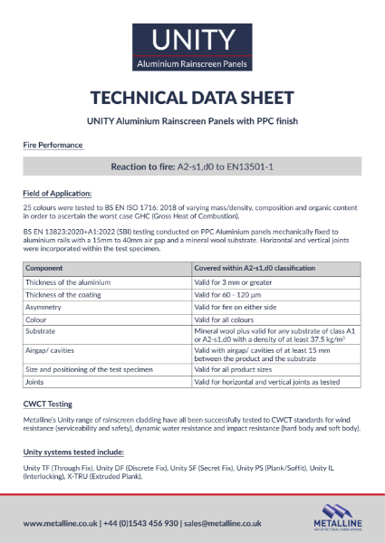 Unity Technical Data Sheet | NBS Source