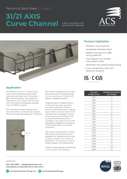 ACS 31/21 AXIS Curve channel | NBS Source