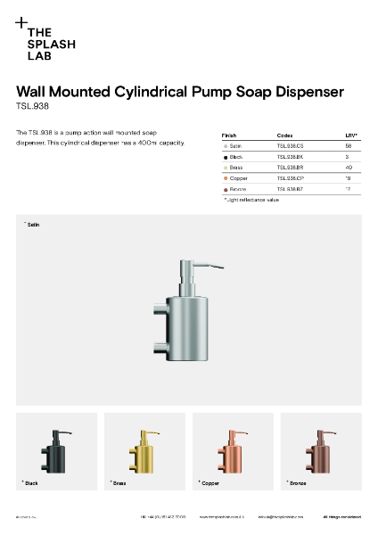 Radius Wall Mounted Cylindrical Manual Soap Dispenser | The Splash Lab ...