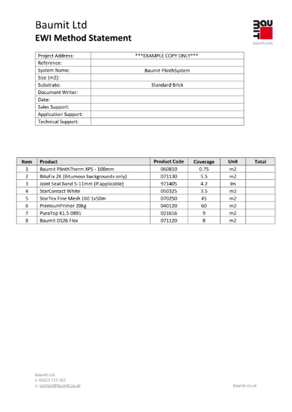 PlinthSystem - Method Statement | NBS Source