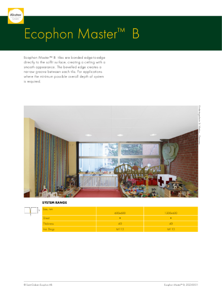 Master B - Bonded Ceiling Tile System | Saint-Gobain Ecophon | NBS BIM ...