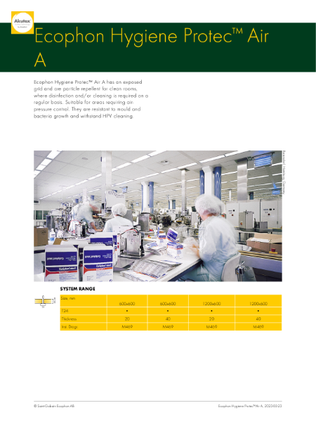 Data Sheet Hygiene Protec Air A - March 2023 | Saint-Gobain Ecophon ...