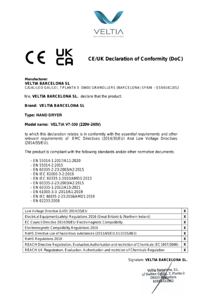 V7-300 UKCA | Velair Group Ltd | NBS Source