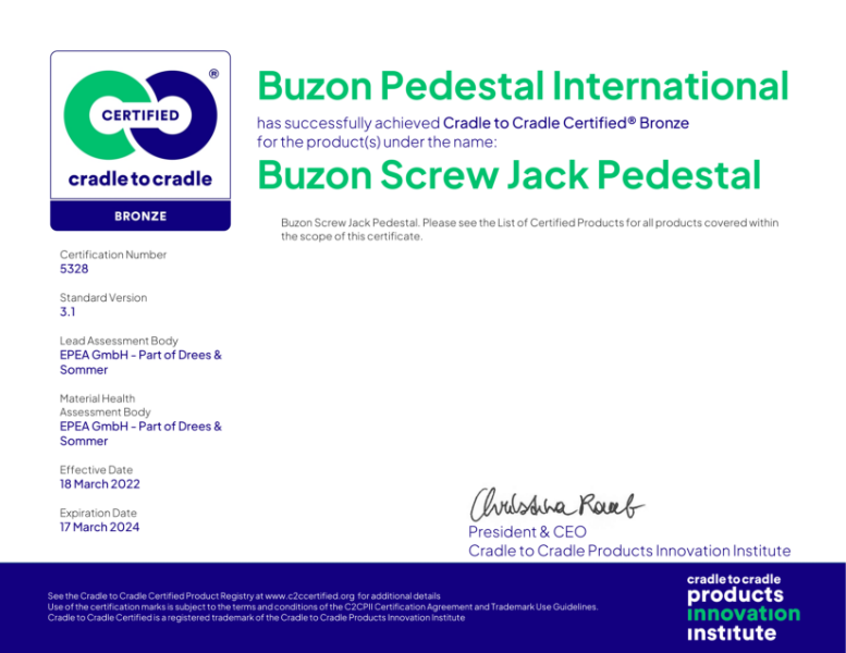 Cradle to Cradle Certificate | Buzon UK Ltd | NBS Source