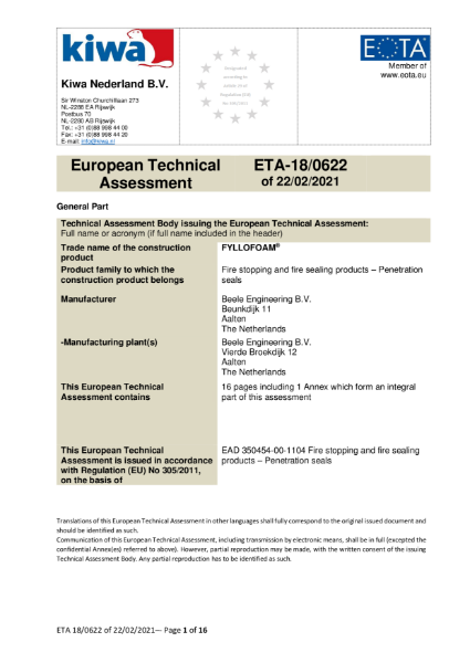 ETA_18-0622 FYLLOFOAM 22-02-2021V1.pdf | CSD Sealing Systems Ltd | NBS ...