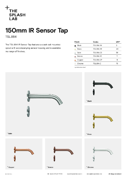Radius 150mm IR Sensor Tap - Wall-Mounted Automatic Tap | The Splash ...