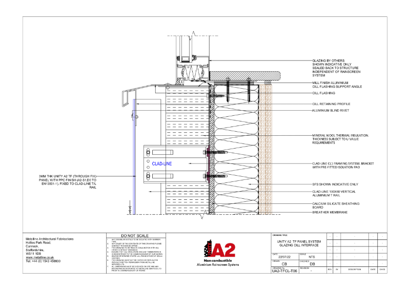 Unity A2 TF-06 Technical Drawing | Metalline Architectural Fabrications | NBS Source