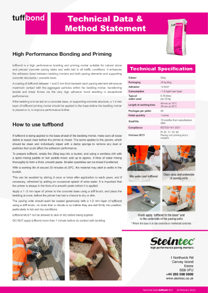 tuffbond priming mortar | Steintec | NBS Source