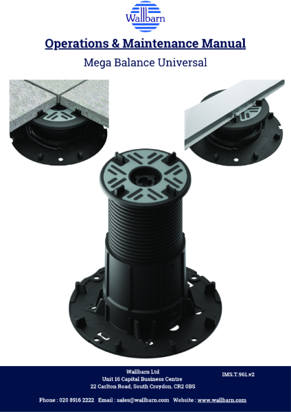 O & M Manual - Mega Balance Adjustable Pedestal | NBS Source