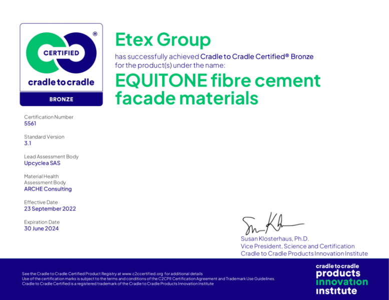 EQUITONE C2C Certificate | EQUITONE by Etex | NBS Source