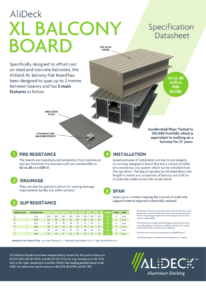 AliDeck XL Decking Board Datasheet | AliDeck | NBS Source