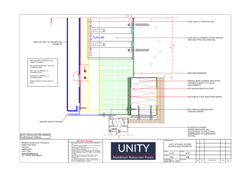 Unity A2 SF-06 Technical Drawing | Metalline Architectural Fabrications ...
