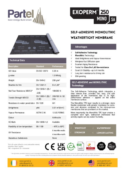 EXOPERM MONO SA 250 Technical Data Sheet | NBS Source