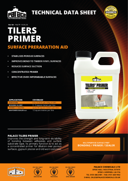 Palace Tilers-Primer | Palace Chemicals Ltd | NBS Source
